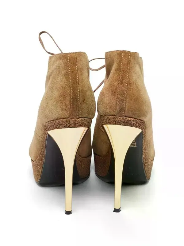 Burberry Peep-toe Lace-up Stiletto Boots
