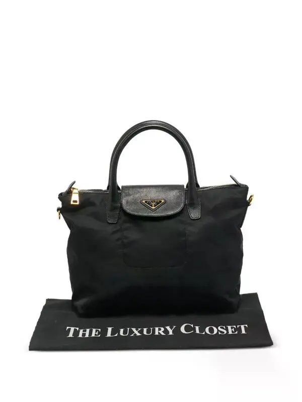 Prada Leather-trimmed Tote Bag