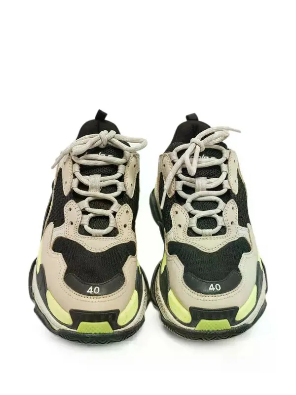 Balenciaga Triple S Mesh And Nubuck Leather Sneakers - Black