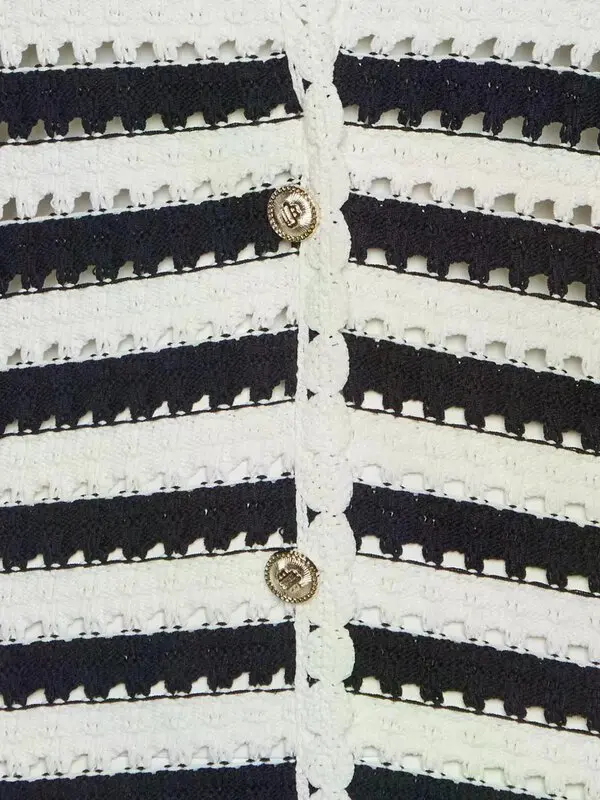 Maje Striped Rosette-detail Mini Dress