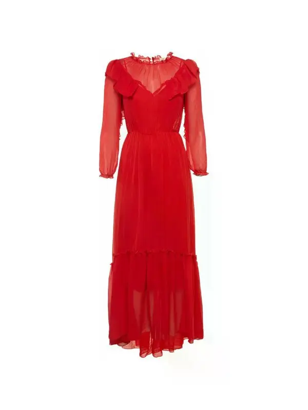 Maje Ruffle Detail Maxi Dress
