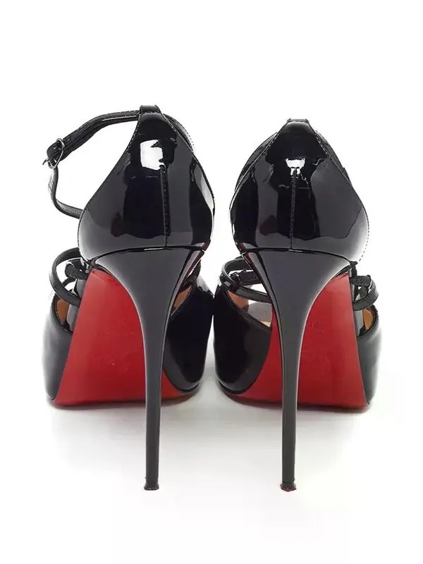 CHRISTIAN LOUBOUTIN Patent Leather Ankle-strap Platform Sandals