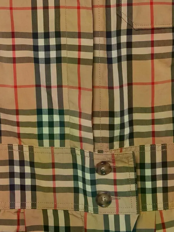 Burberry Nova Check Shirt Dress With Pleated Skirt