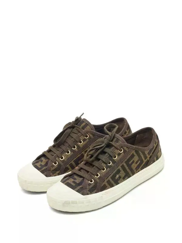 Fendi Ff Motif Canvas Lace-up Sneakers