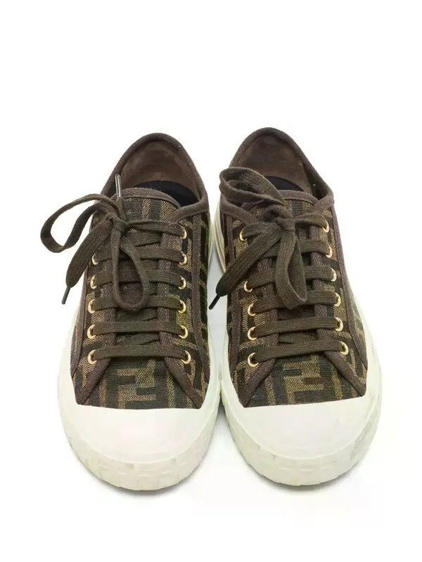 Fendi Ff Motif Canvas Lace-up Sneakers