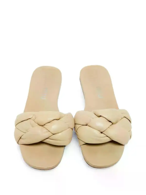 Miu Miu Braided Leather Slides