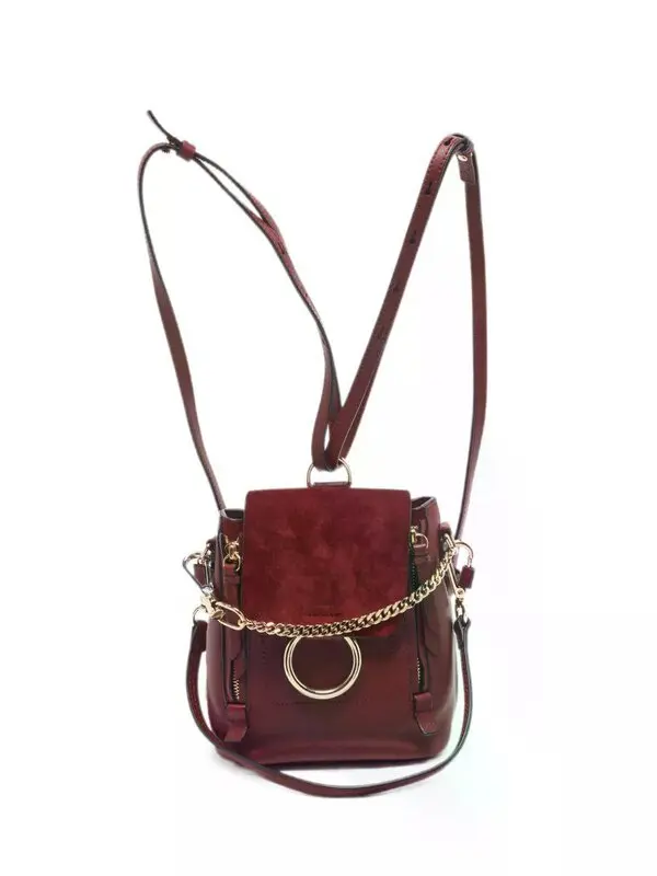 Chloé Faye Leather Backpack - Red