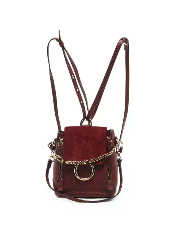 Chloé Faye Leather Backpack - Red