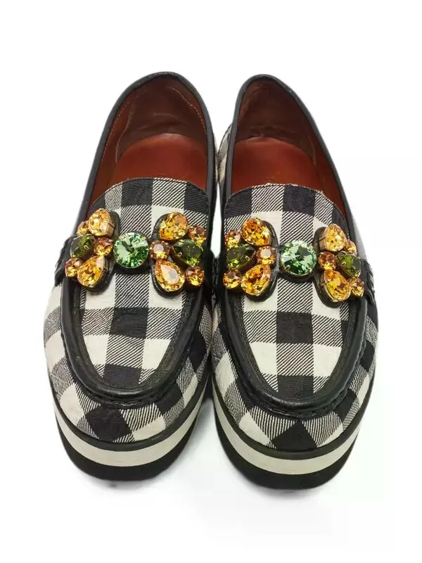 Dolce & Gabbana Embellished Platform Loafers - Black