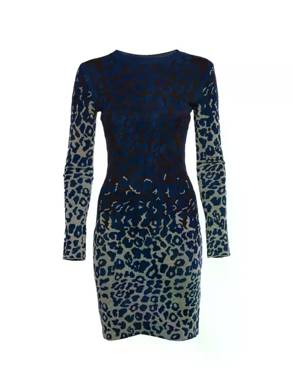 LANVIN 2015 Leopard-print Jacquard-knit Mini Dress