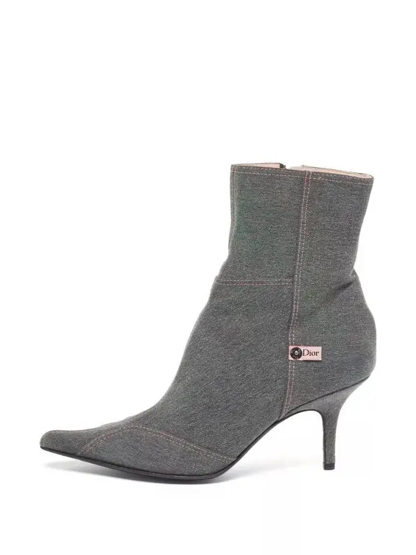 Dior Pointed-toe Heeled Ankle Boots - Grey