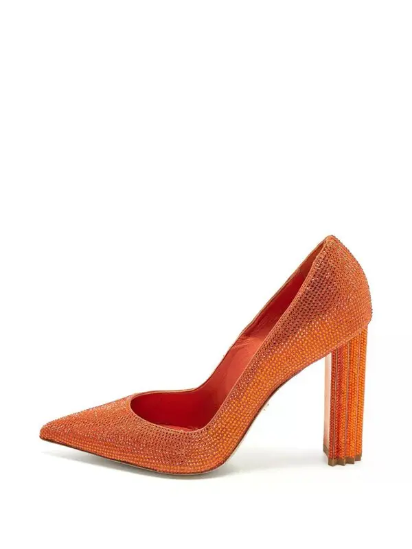 LE SILLA Crystal-embellished Suede Pointed-toe Pumps