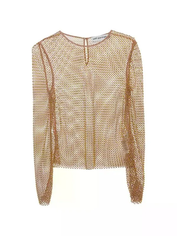 Zimmermann Rhinestone Embellished Mesh Top