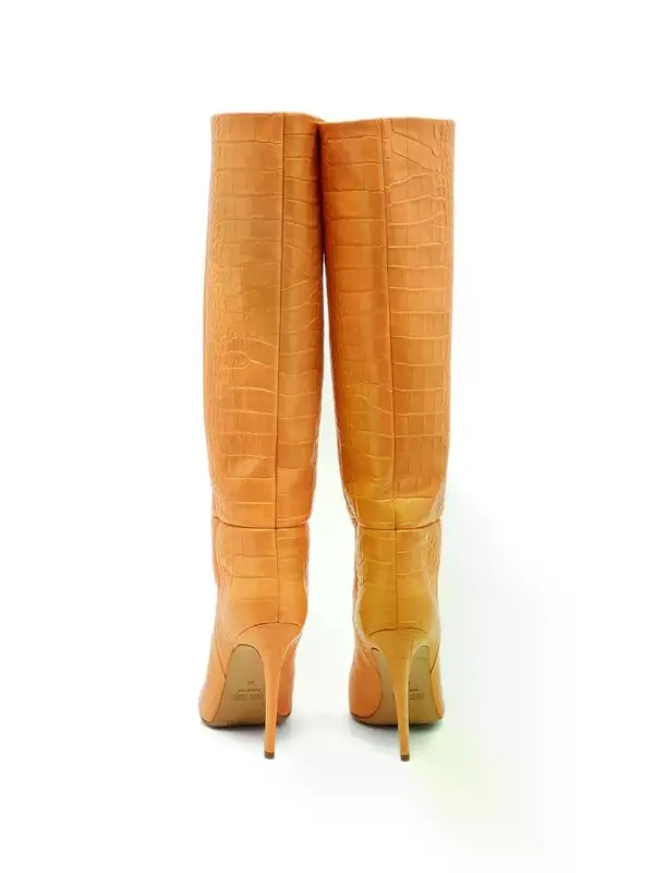 Paris Texas Croc-embossed Leather Knee-high Stiletto Boots