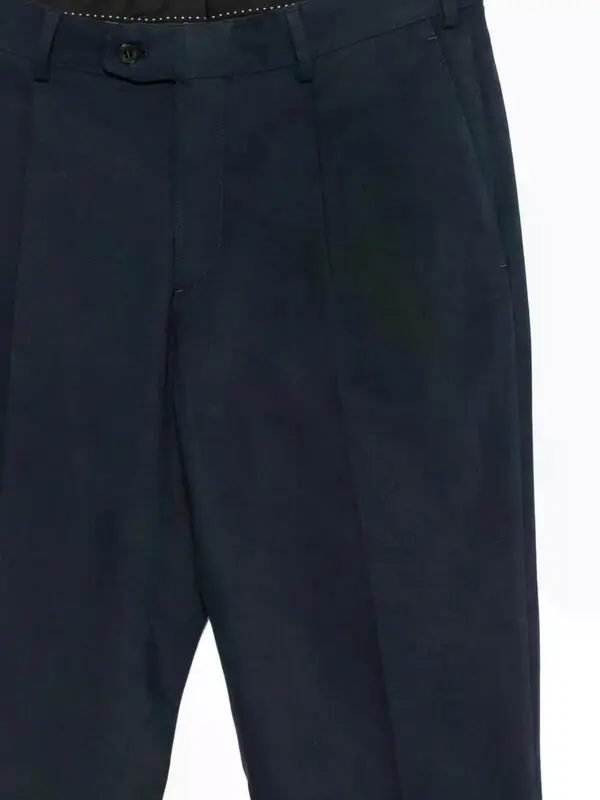 Brioni Navy Pleated Straight-leg Trousers
