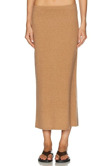 Gabriela Hearst Narayan Cashmere Silk Midi Skirt - Camel