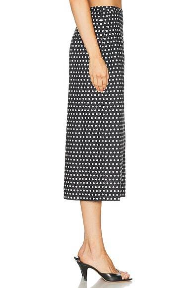 FRAME Polka Dot Midi Skirt