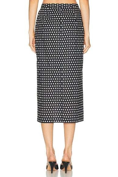 FRAME Polka Dot Midi Skirt