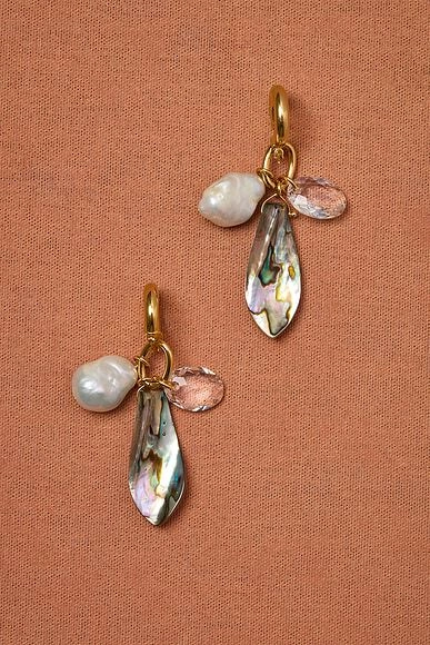 Chan Luu Drop Earrings With Faux Pearls And Labradorite - Multi