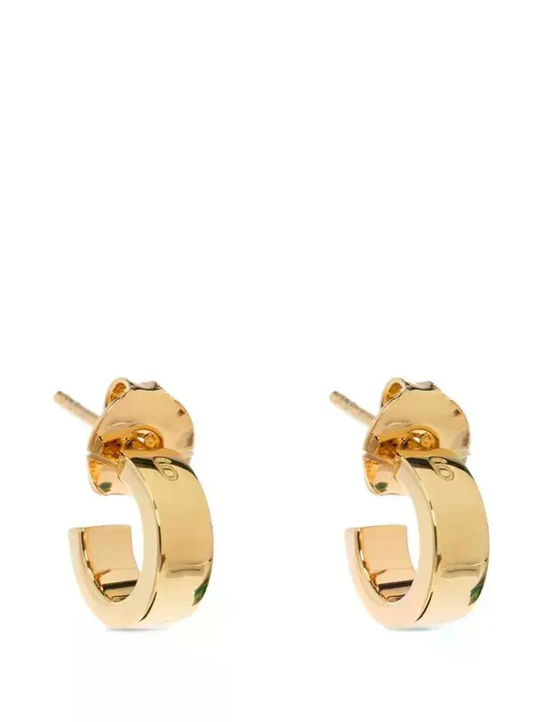 MAISON MARGIELA Engraved-logo Hoop Earrings - Gold