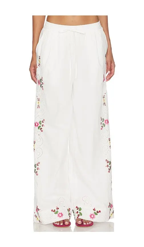 Essentiel Antwerp Janai Embroidered Wide Leg Trousers - Multi