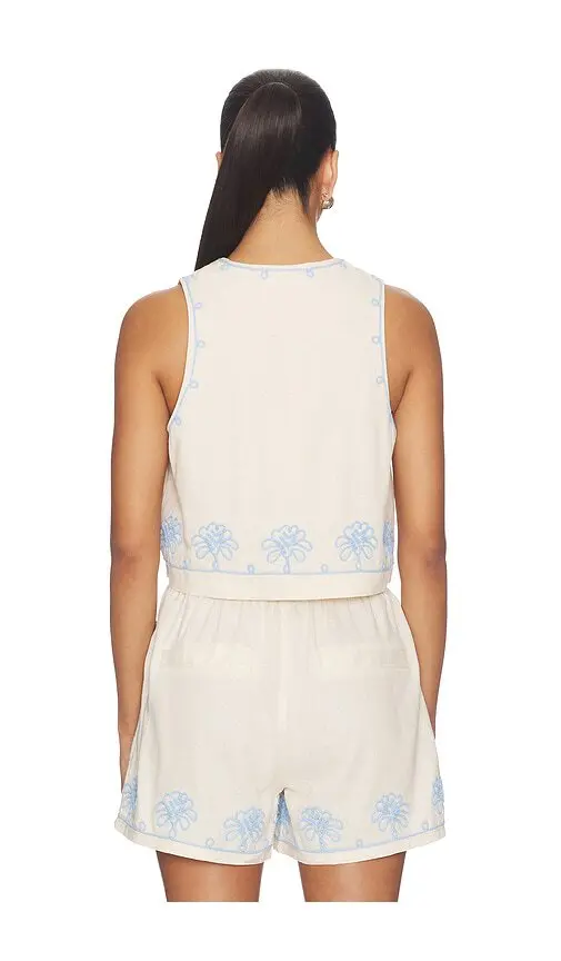 Blanknyc Sleeveless Embroidered Top