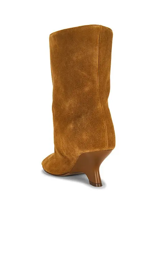 GIA BORGHINI Heeled Open Toe Boot In Suede - Brown