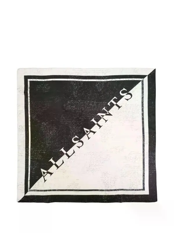 ALLSAINTS Script Logo-print Scarf - Black