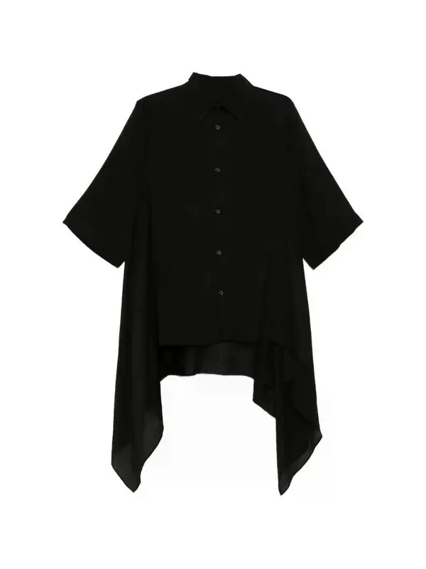 Yohji Yamamoto Asymmetrical Hem Shirt - Black