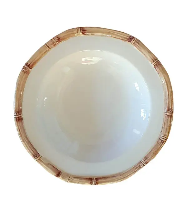 LES-OTTOMANS Ceramic Bamboo Bowl - Brown