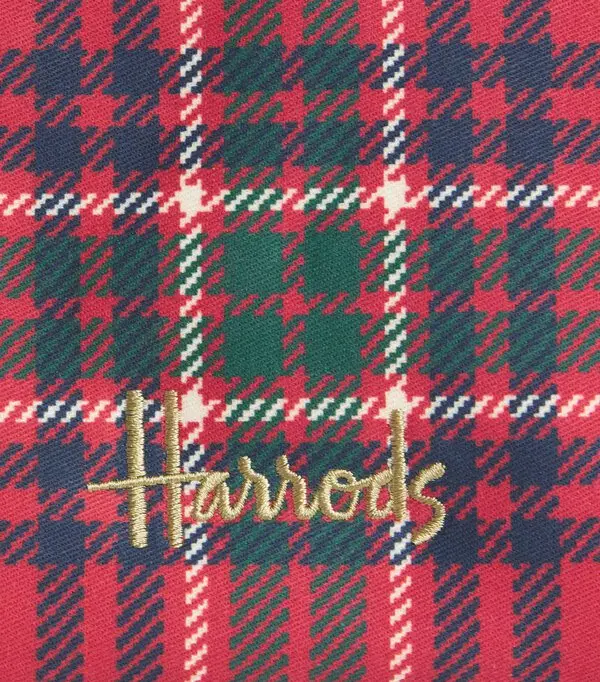 Harrods Medium Tartan Logo Pouch - Red