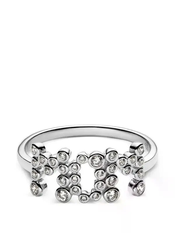 MARIA BLACK Rhodium-plated Sterling Crystal-embellished Mom Ring - Silver