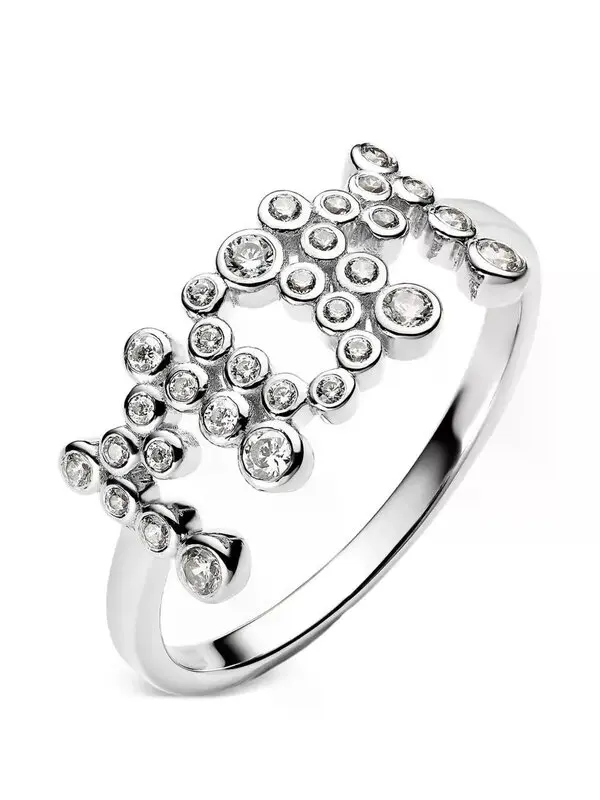 MARIA BLACK Rhodium-plated Sterling Crystal-embellished Mom Ring - Silver