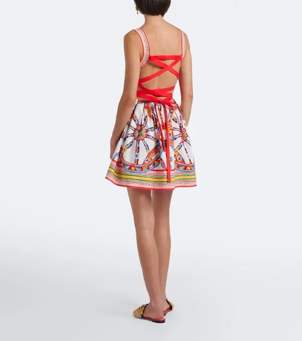 Dolce & Gabbana Carretto Print Cotton Mini Dress - Multicoloured