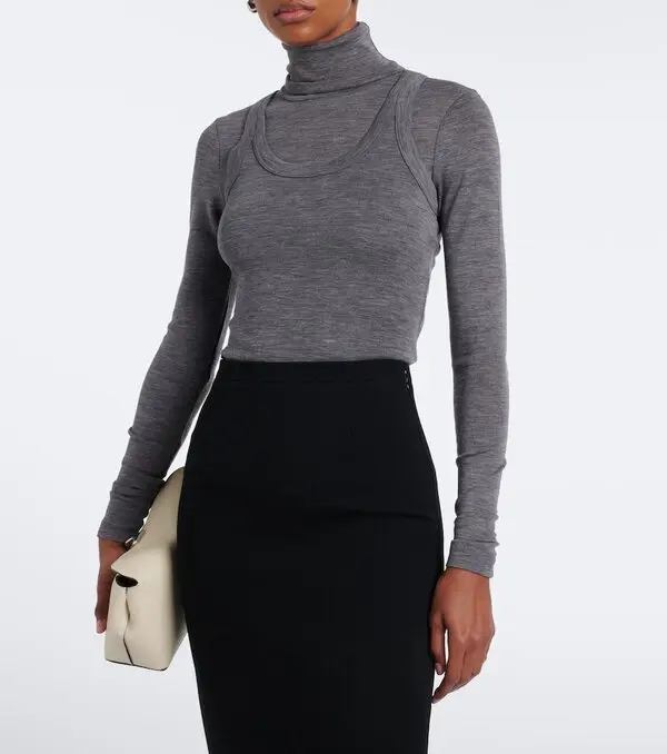 RÓHE Wool Jersey Turtleneck Top