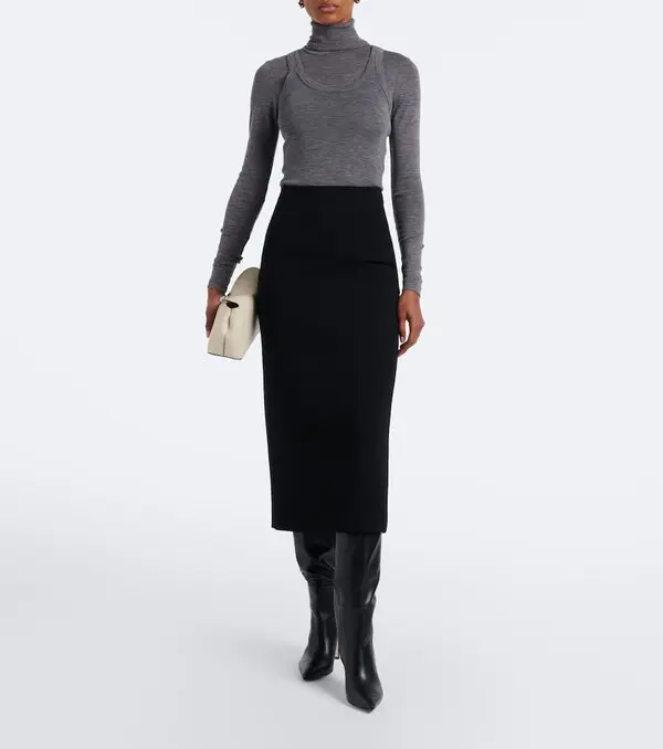 RÓHE Wool Jersey Turtleneck Top