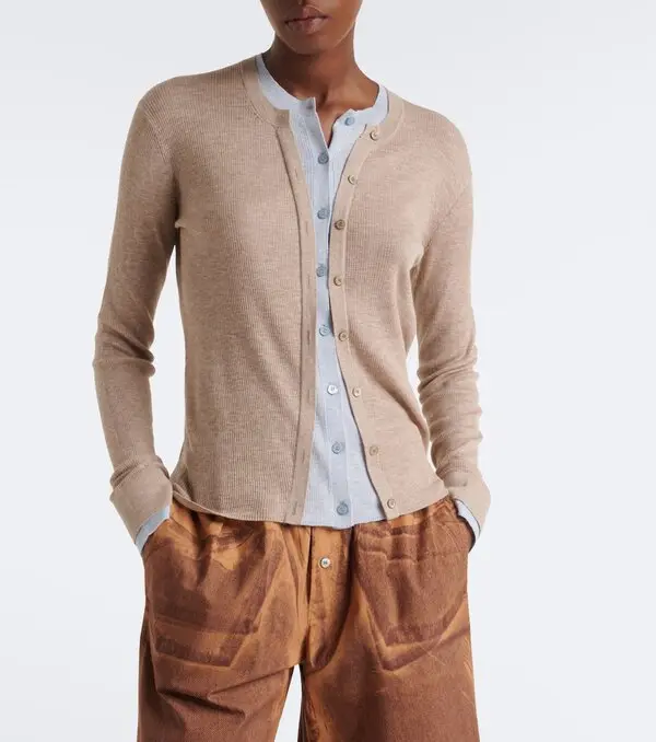 Acne Studios Layered Silk And Wool Cardigan