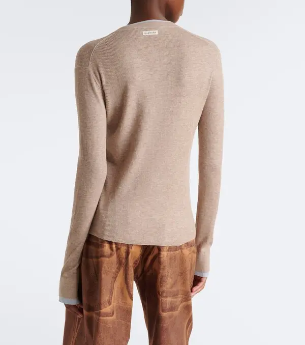 Acne Studios Layered Silk And Wool Cardigan