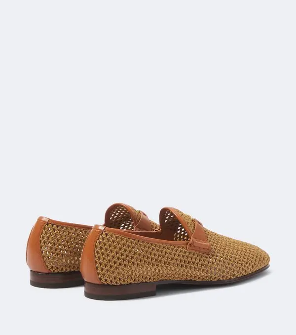 Valentino Garavani Wolfe Vlogo Raffia Loafers - Beige