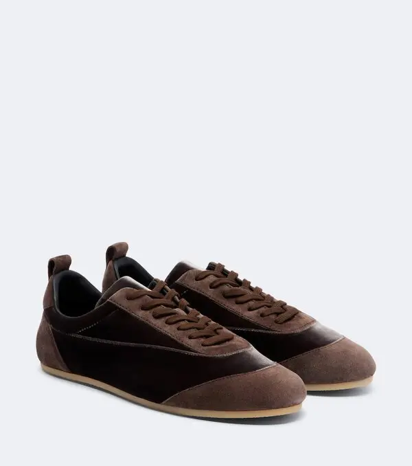 JIL SANDER Etage Velvet Sneakers - Brown