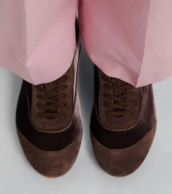 JIL SANDER Etage Velvet Sneakers - Brown
