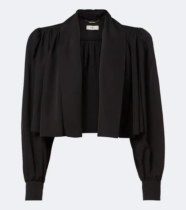Chloé Gathered Cropped Faille Jacket