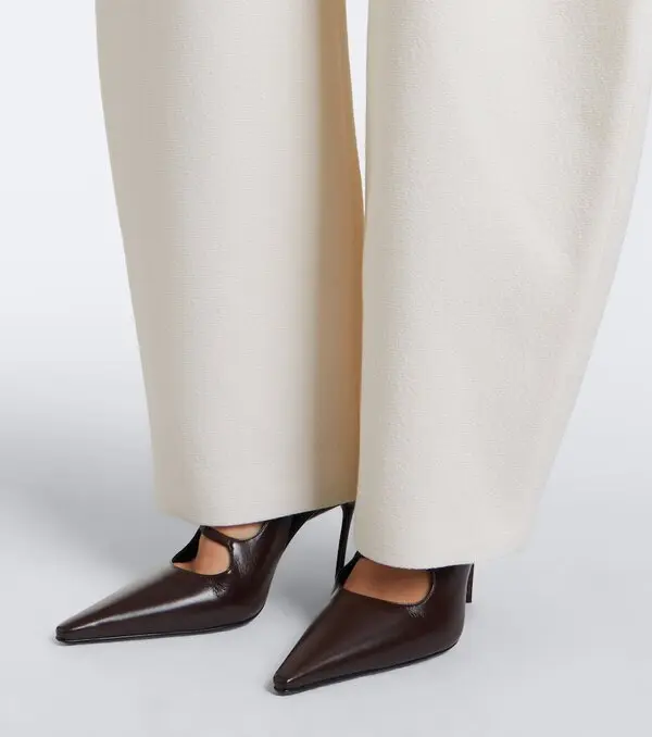 Alaïa Wool Crepe Barrel-leg Trousers - White