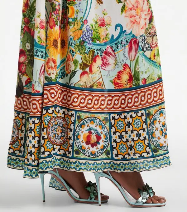 Camilla Embellished Floral Silk Maxi Dress - Multicoloured