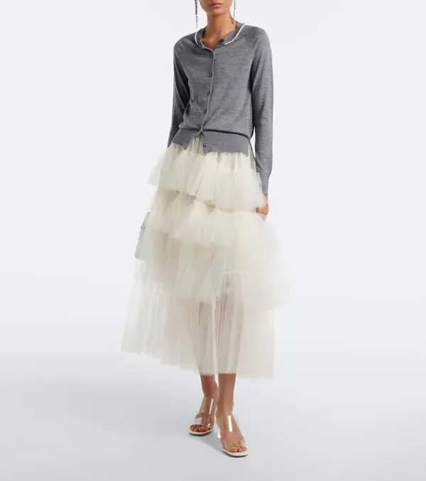 Simone Rocha Embellished Wool And Silk Cardigan