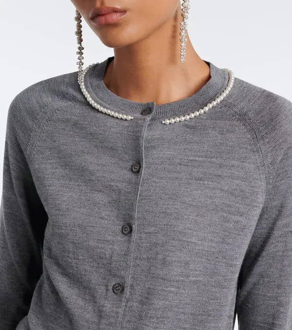 Simone Rocha Embellished Wool And Silk Cardigan