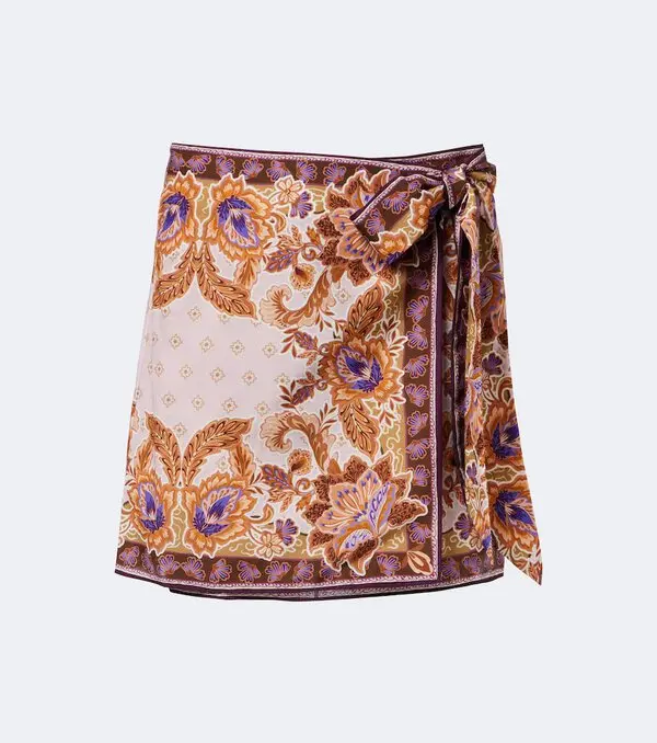 ALEXANDRA MIRO Lorelei Printed Cotton And Silk Wrap Skirt - Multicoloured