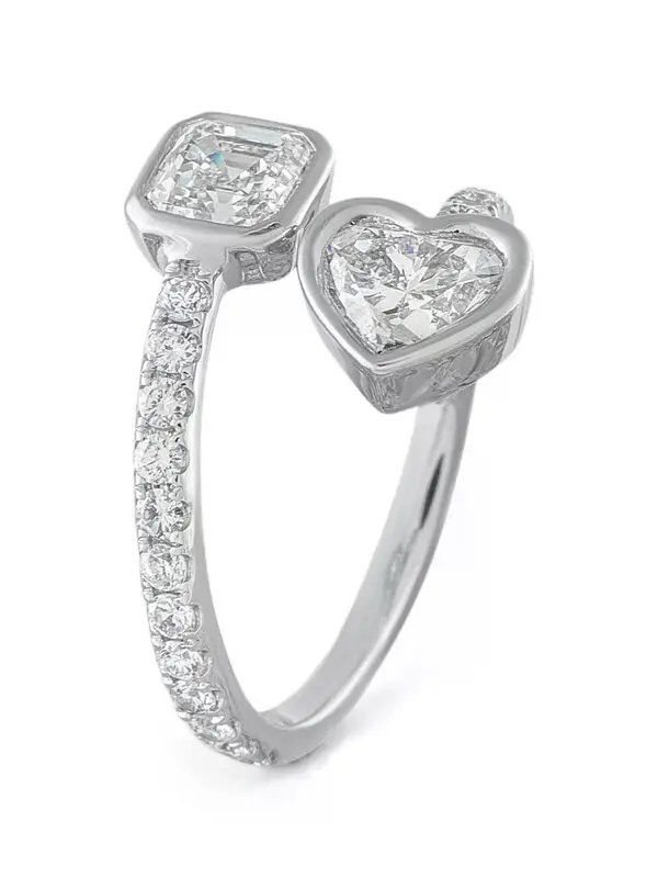 LB EXCLUSIVE 18k White Gold Diamond Bypass Ring