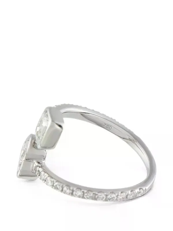 LB EXCLUSIVE 18k White Gold Diamond Bypass Ring