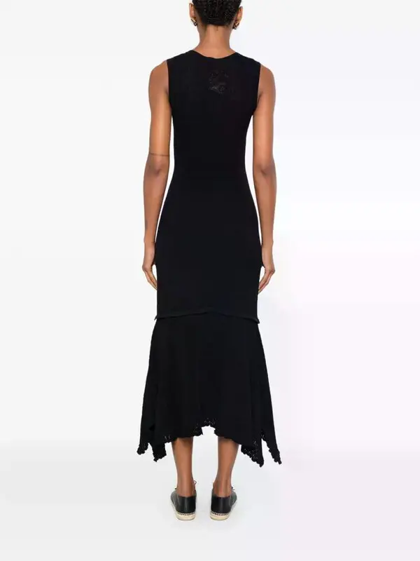 Sandro Lace-effect Ruffled Knitted Dress